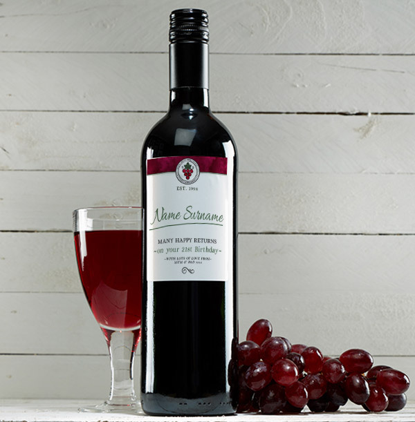 Personalised Birthday Red Wine Bottle | Funky Pigeon