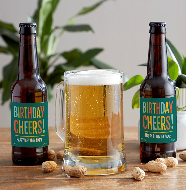 Birthday Cheer Personalised Lager Bottles - Multi Pack | Funky Pigeon