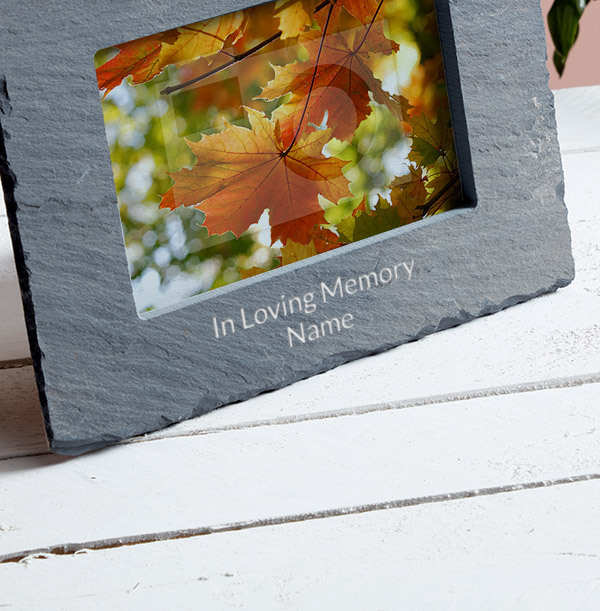 Memorial Personalised Slate Photo Frame - Landscape | Funky Pigeon