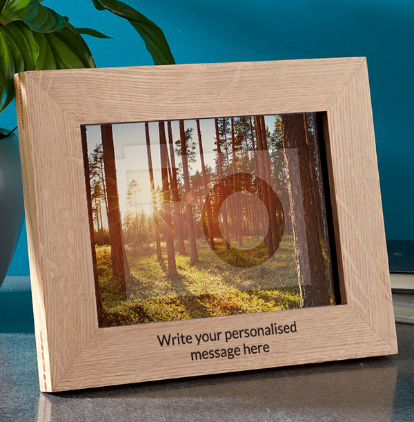 Any Text Personalised Wooden Photo Frame - Landscape - 2 Lines | Funky ...