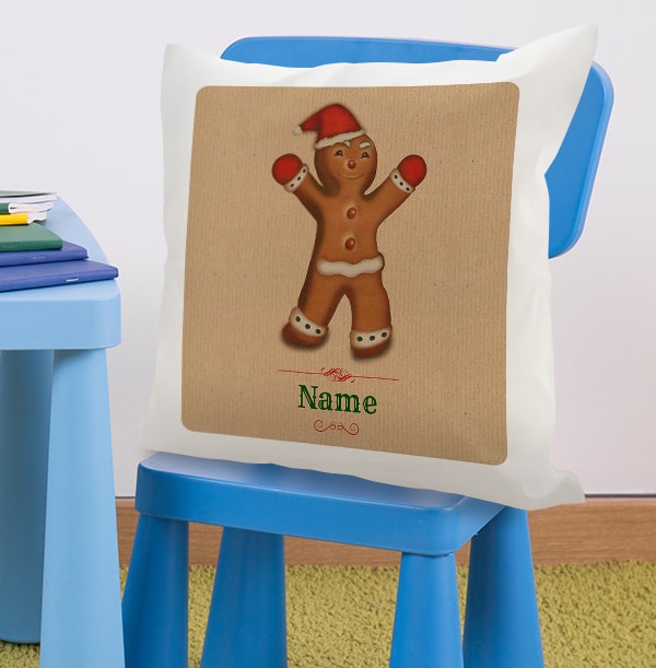 Gingerbread Man Personalised Cushion | Funky Pigeon