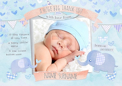 New Baby Boy Photo Postcard | Funky Pigeon