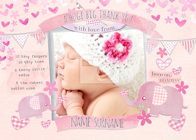 New Baby Girl Photo Postcard | Funky Pigeon