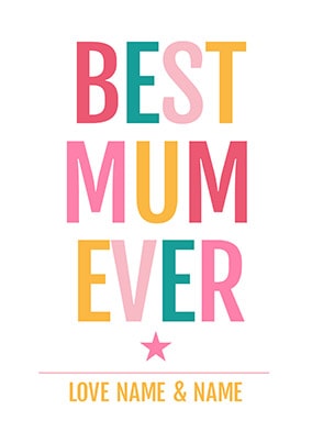 Best Mum Ever Personalised Poster | Funky Pigeon